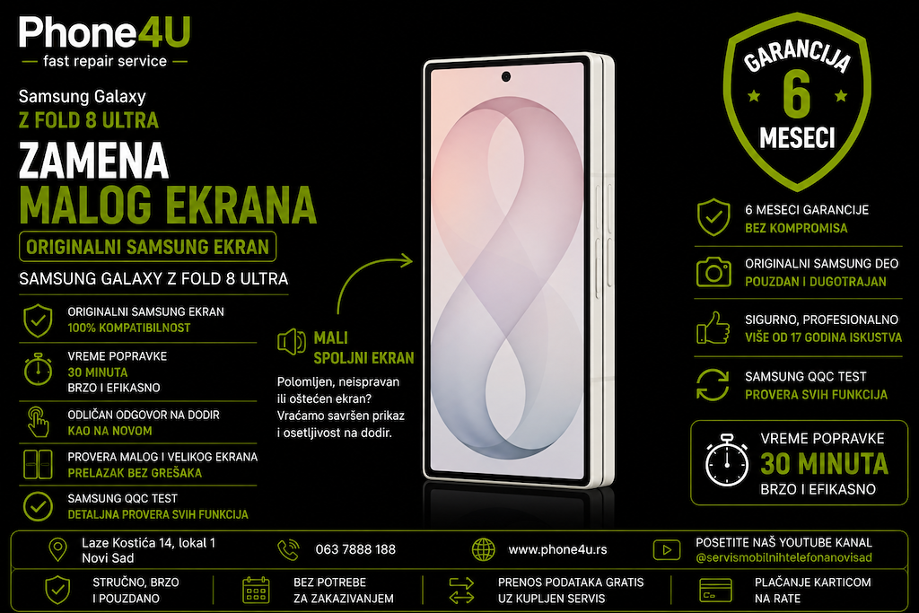 Zamena malog ekrana Samsung Galaxy Z Fold 8 Ultra | Phone4U