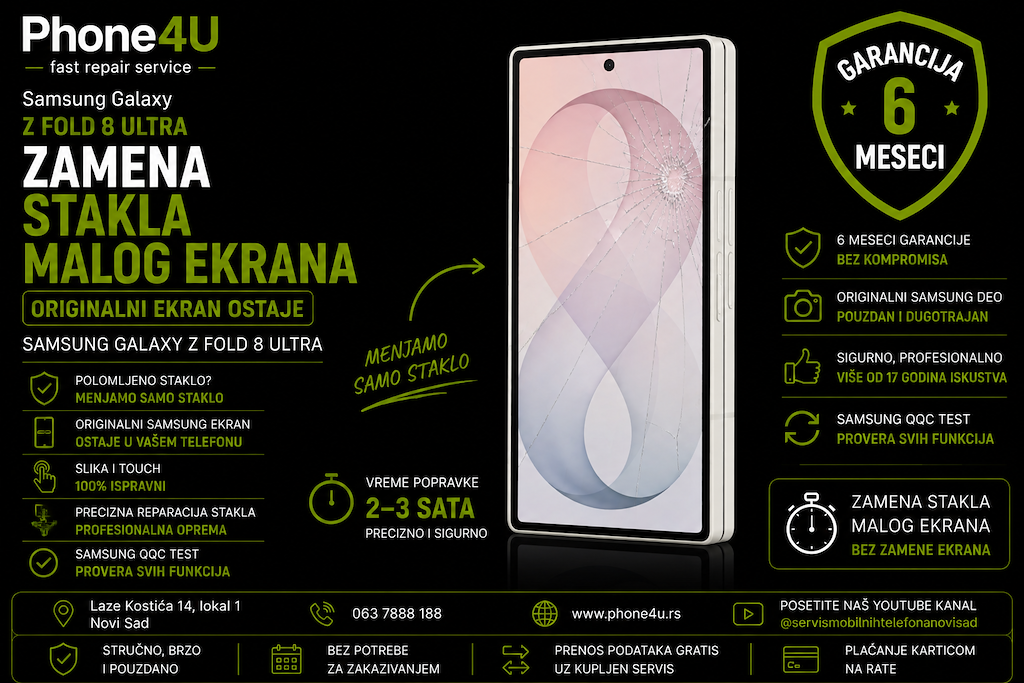 Zamena stakla malog ekrana Z Fold 8 Ultra | Phone4U