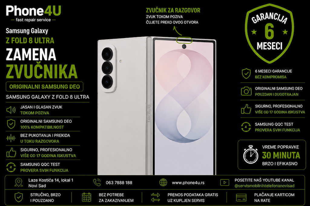 Zamena zvučnika Samsung Galaxy Z Fold 8 Ultra | Phone4U