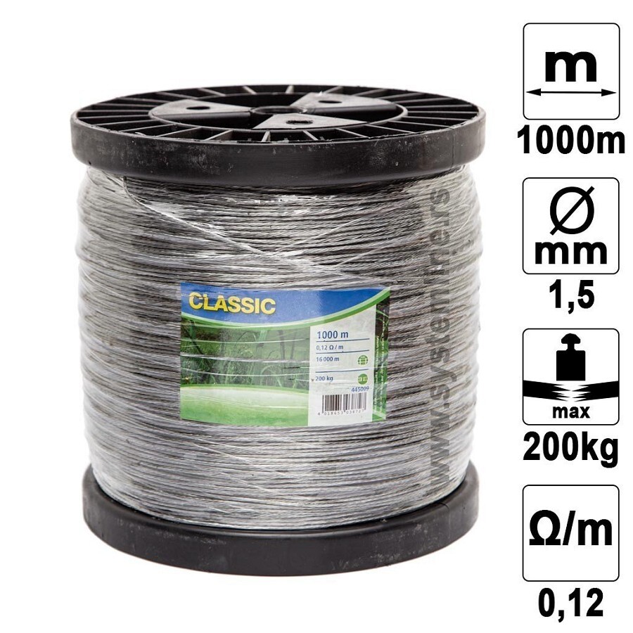 Žica čelična uvrnuta za električnog pastira 1,5mmx1000m
