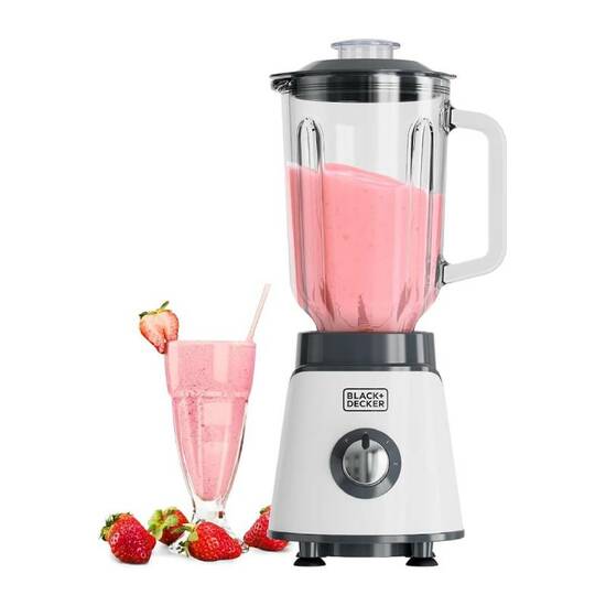 Blender B+D BXJB1002E, 1000W, 1,5L, Staklena posuda, Bela boja