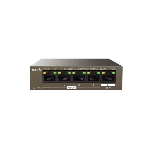 Svič 101001000 5-Port PSE i PD Tenda TEG1105PD4-Port PoE OUT1-Port PoE IN
