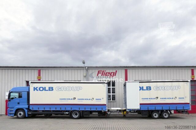 Nova Fliegl Tandem-Plattform-Anhänger Durchlader prikolica sa ceradom