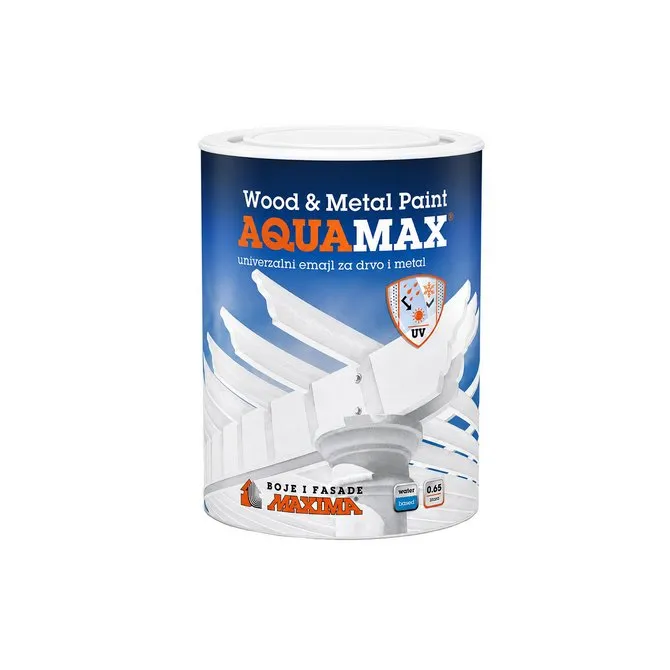 AQUAMAX univerzalna boja za drvo i metal bela 0.65l