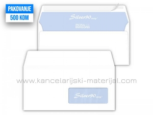 500 koverata PIGNA Silver Laser ameriken 110x230mm 90g (za digitalnu štampu) desni prozor