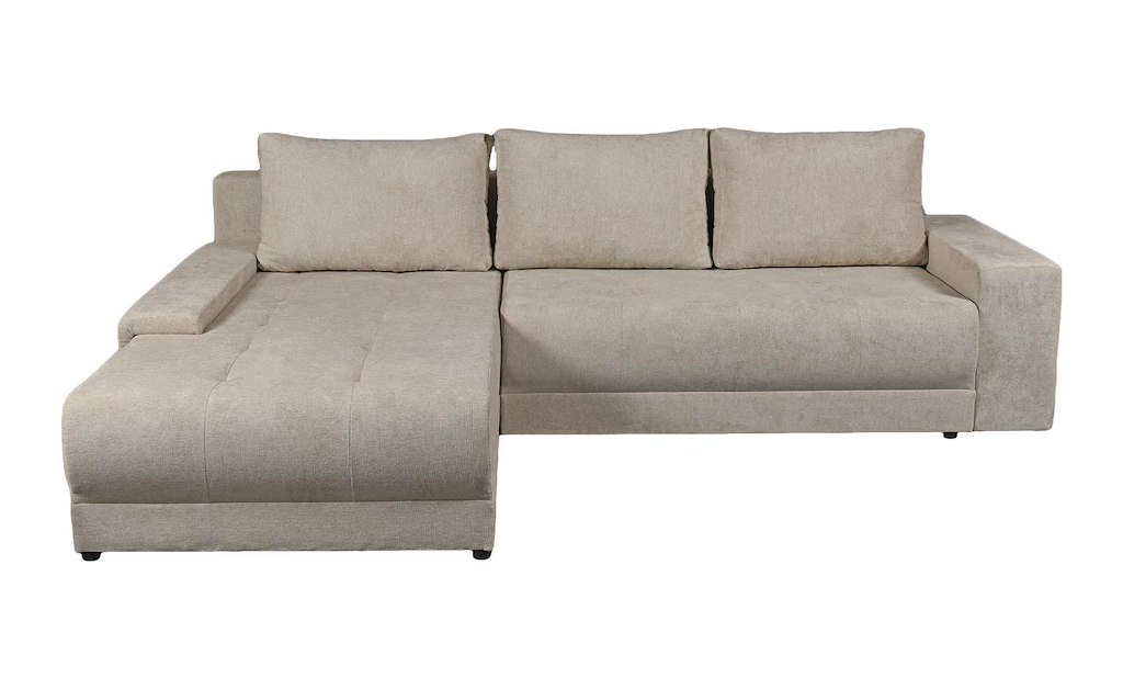 Rosario ugaona garnitura sa ležajem i prostorom za odlaganje 271x176x91 cm bež univerzalna