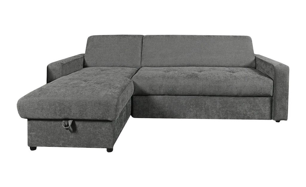 Sion ugaona garnitura sa ležajem i prostorom za odlaganje 230x150x81 cm siva univerzalna