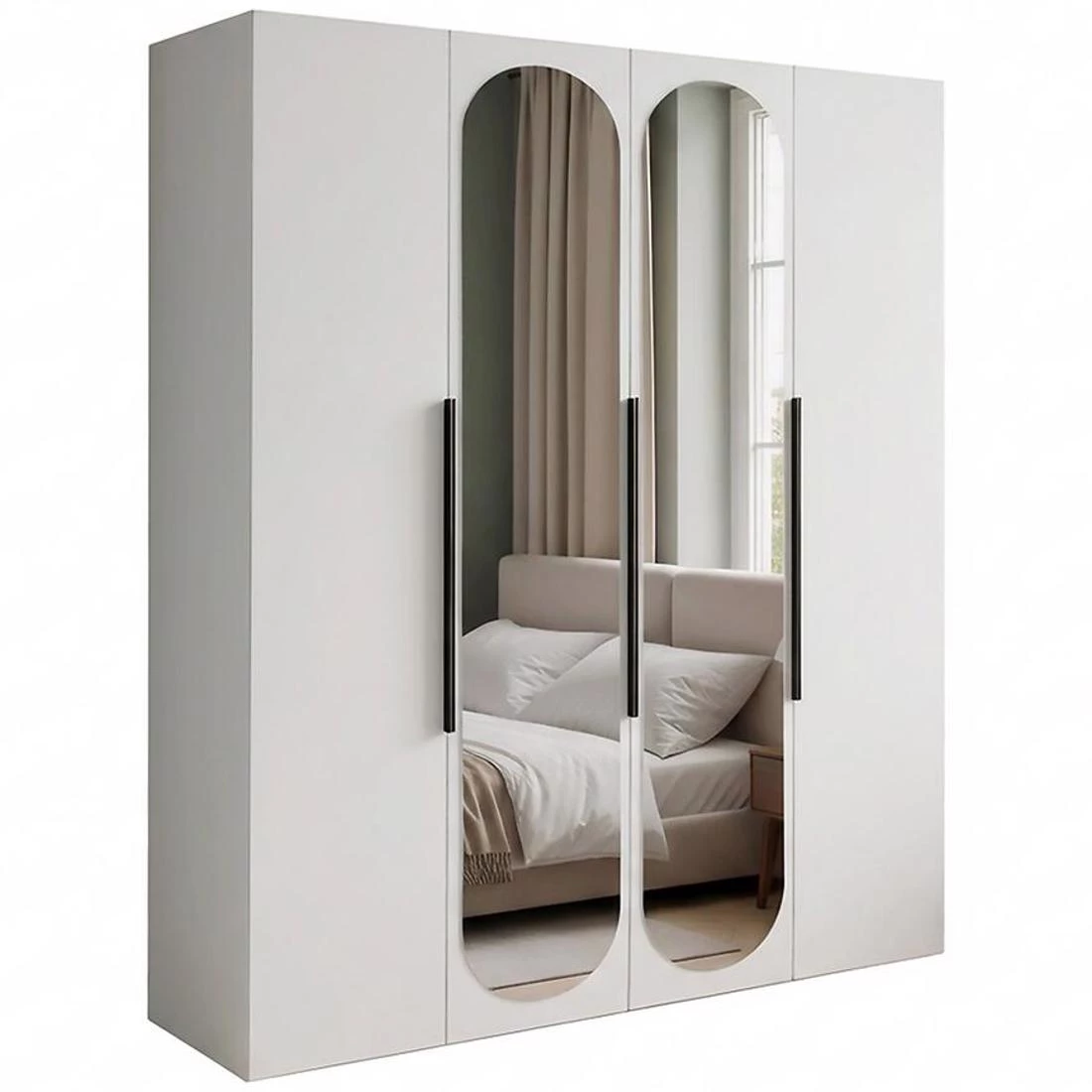Nicea ormar s ogledalom 180x60x215 cm bela