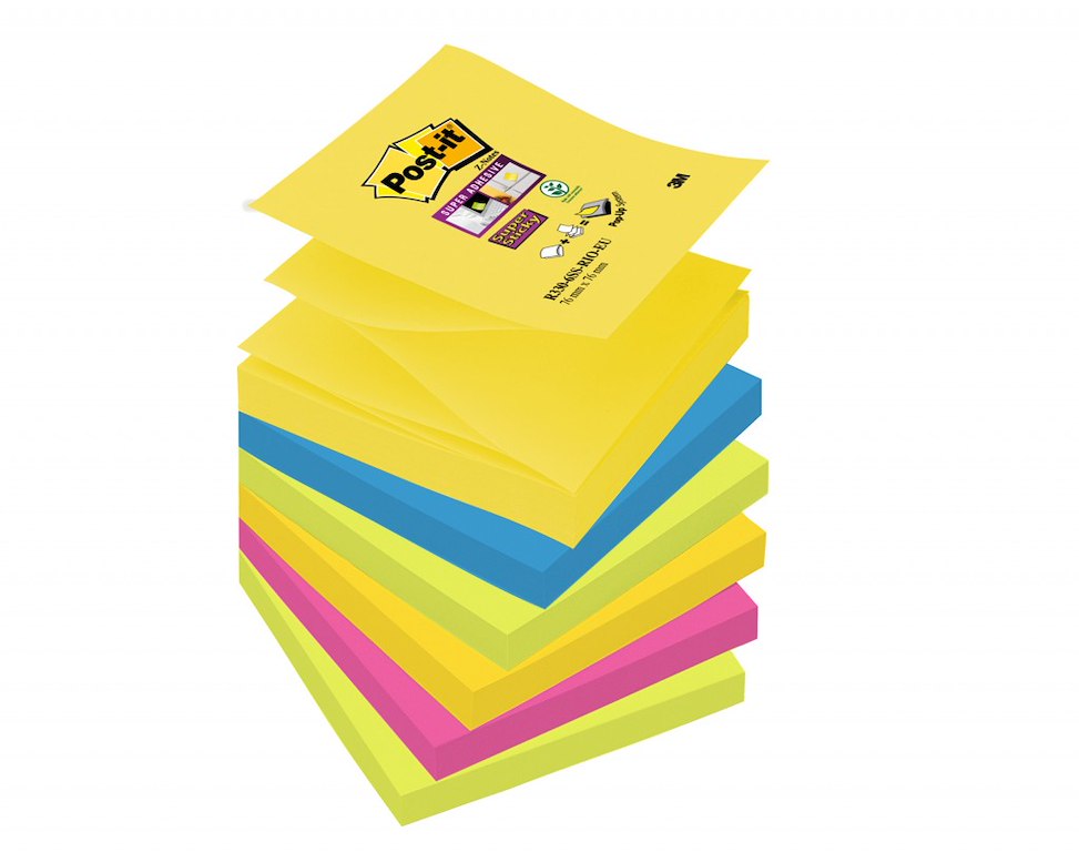Post-it refil Z-Note neon, 76x76mm, 90 listova, 6-pack
