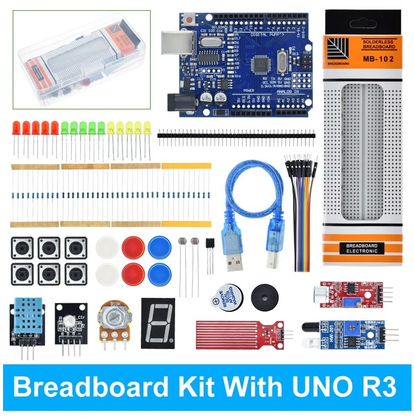 Arduino UNO R3 Edukativni Starter Kit - Početni Set sa Senzorima i Breadboard-om