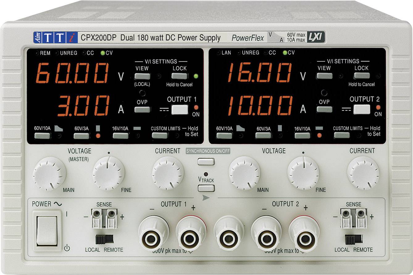Aim-TTi CPX200DP laboratorijsko napajanje sa podesivim naponom 115 V/AC, 230 V/AC → 60 V/DC 10 A 360 W (GPIB)