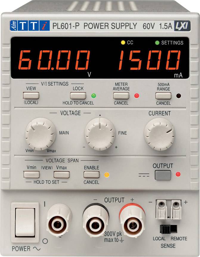 Aim-TTi PL601-P laboratorijsko napajanje sa podesivim naponom 115 V/AC, 230 V/AC → 60 V/DC 1,5 A 90 W