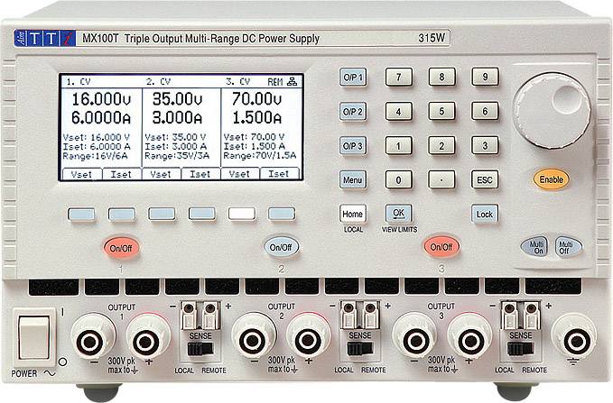MX100T laboratorijsko napajanje sa podesivim naponom 115 V/AC, 230 V/AC → 35 V/DC 6 A 3 x