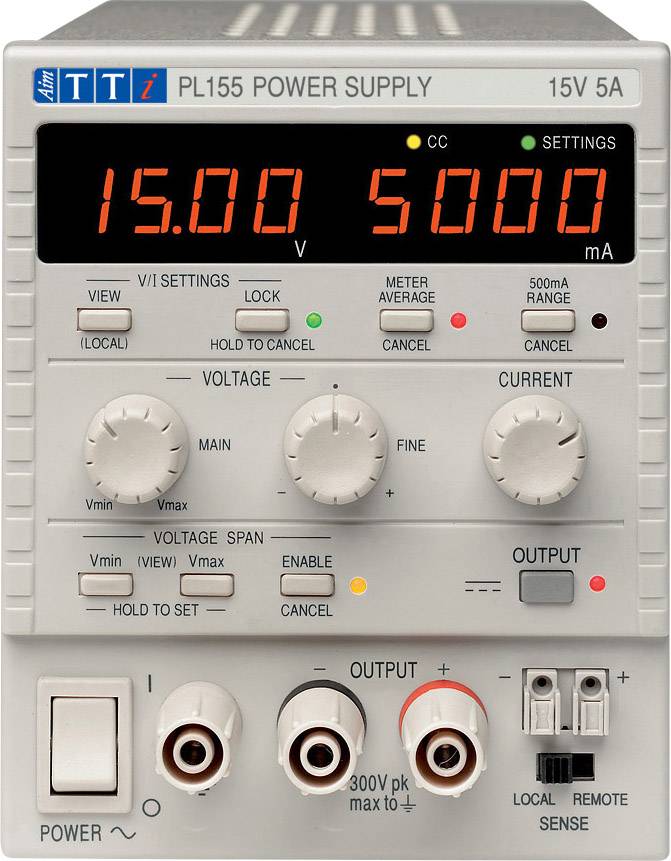 Aim-TTi PL155 laboratorijsko napajanje sa podesivim naponom 115 V/AC, 230 V/AC → 15 V/DC 5 A 75 W