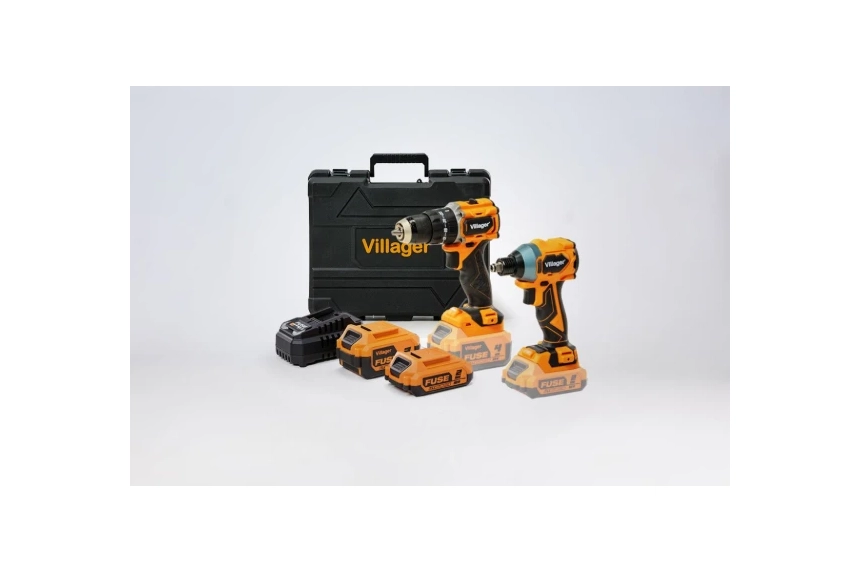 Villager set bušilica VLP 5121 + odvrtač VLP 6420, baterija 1x2,0Ah,1x4,0Ah, punjač 2,4A
