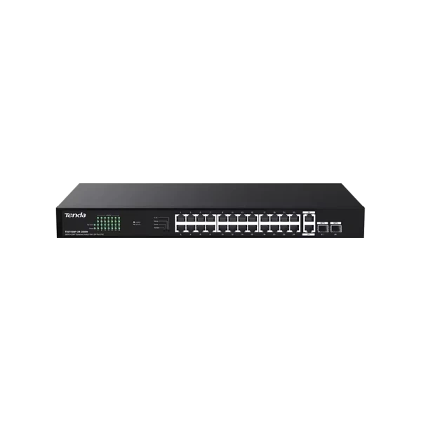 Svič 10 100 1000 26-port + 2SFP Tenda TEG1128P-24-250W 24-Port PoE