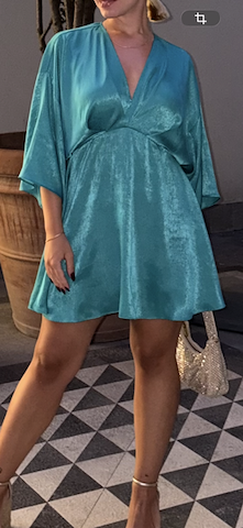 Zara haljina plava saten