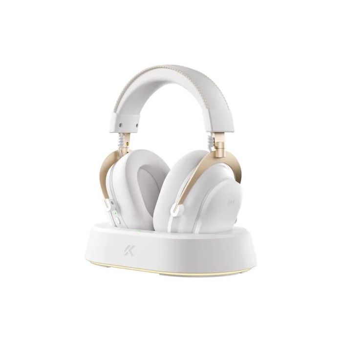 Bežične gaming slušalice MCHOSE V9 Turbo 60mm/Tri-mode/2000mAh/White Gold + Charging Dock RGB