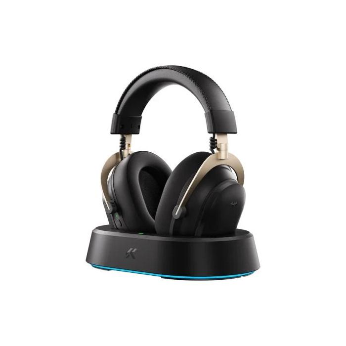 Bežične gaming slušalice MCHOSE V9 Turbo 60mm/Tri-mode/2000mAh/Black gold + Charging Dock RGB