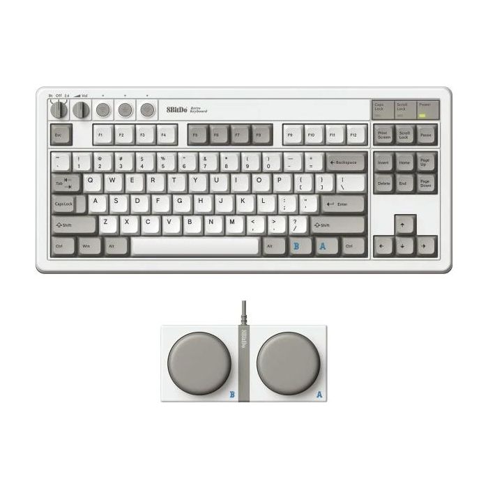 Bežična tastatura 8BitDo Retro 87/mehanička/white + Dual Super Buttons