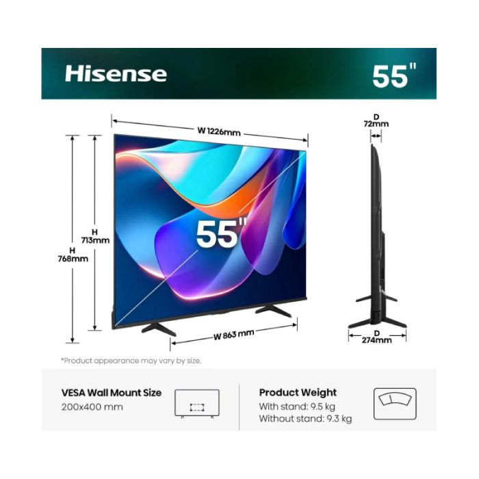 55 inča 55E6ST DLED 4K UHD Smart TV