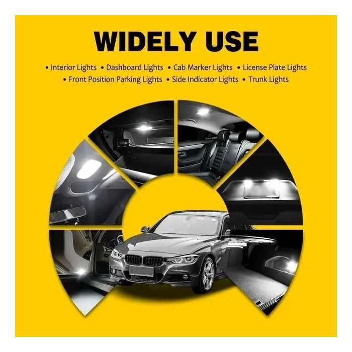 AUXITO T10 LED sijalice 2 komada – model T10-18H-W2 12V bela svetlost