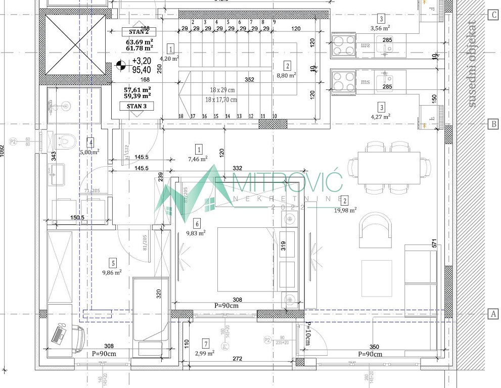 Dvoiposoban stan na prodaju, Petrovaradin, Novi Sad, 58m², 169.700 €