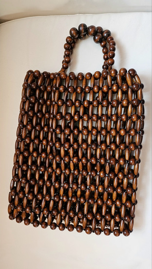 Handcrafted wooden bead tote torba