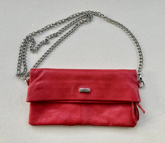 MANUAL kožna crvena tašna, crossbody ili ručna