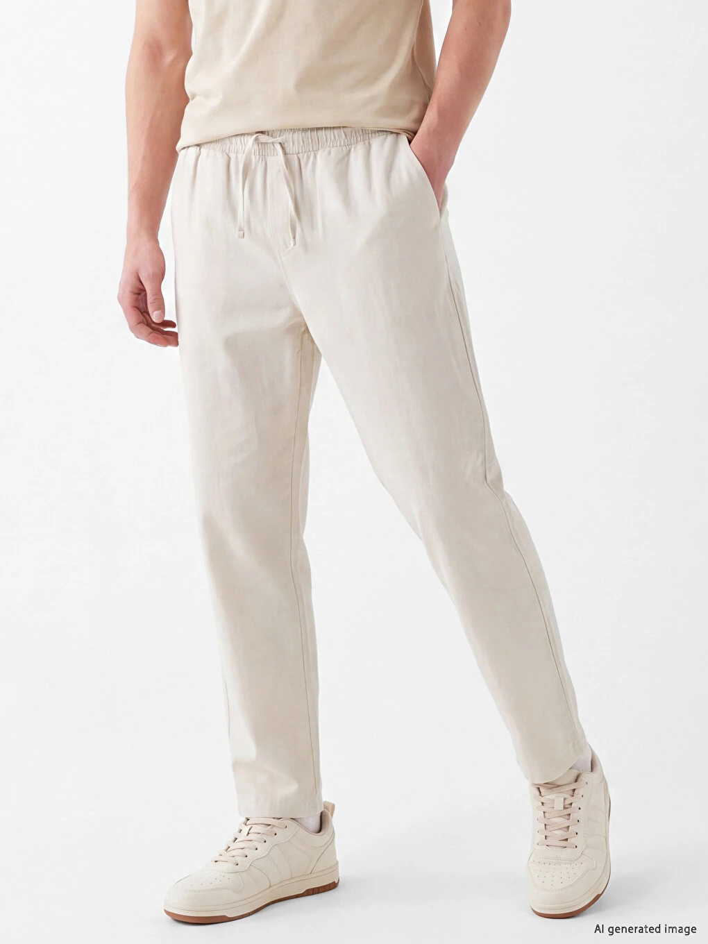 XSIDE Široke Muške Pantalone Izgleda Lana
