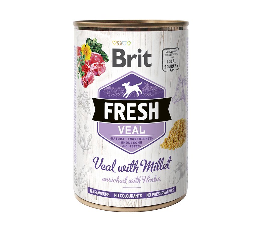 BT 400gr Brit Fresh Dog Veal with Millet