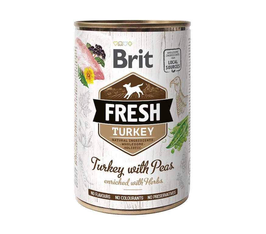 BT 400gr Brit Fresh Dog Turkey with Peas