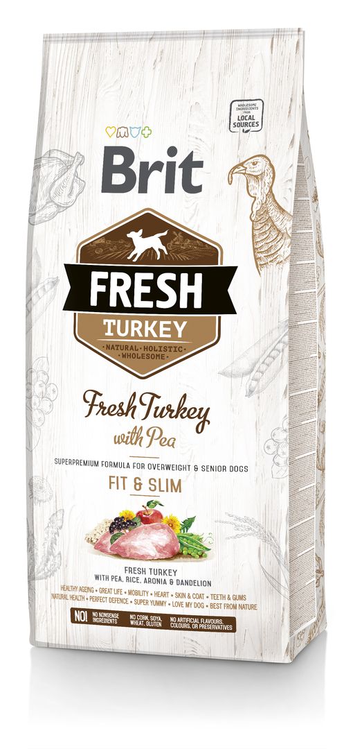 BT 12kg Brit Fresh Dog Turkey with Pea Light Fit & Slim