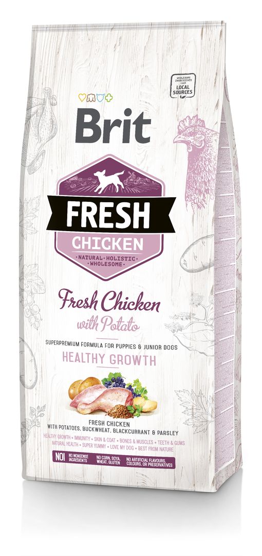 BT 12kg Brit Fresh Dog Chicken with Potato Puppy Healthy Growth