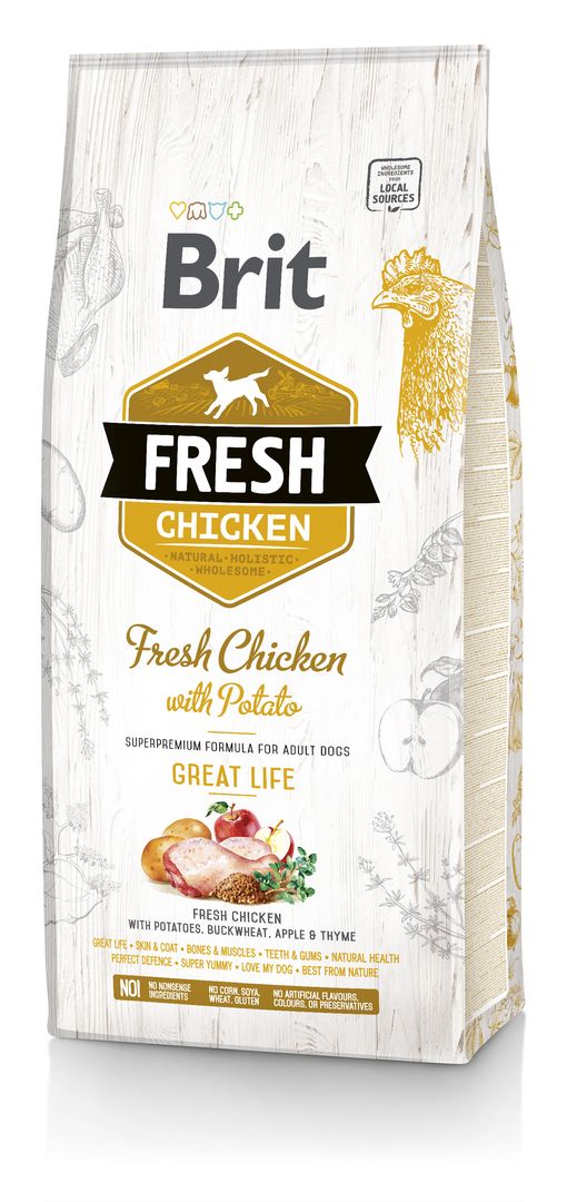 BT 12kg Brit Fresh Dog Chicken with Potato Adult Great Life