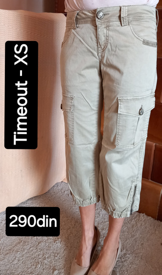 Time Out kapri pantalone ženske krem XS/34