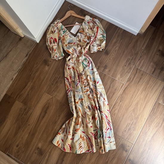 Zara lepa midi haljina Pamuk Novo