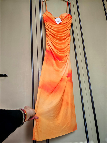 Zara drapirana midi korset haljina s - m