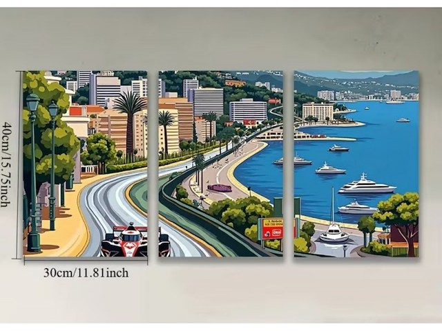 Posteri 3 u 1, F1 Monaco 90x40 slika