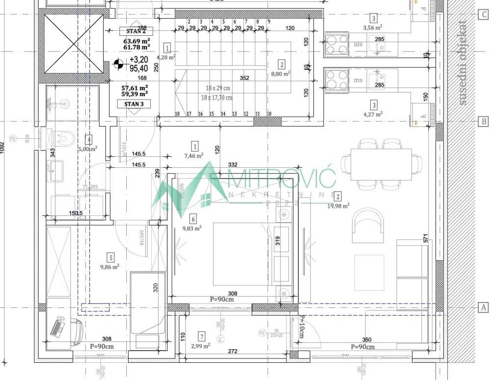 Dvoiposoban stan na prodaju, 58m2, 169.700€