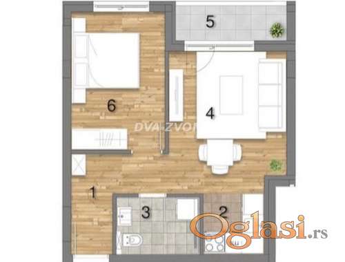 NOV, MODERAN STAN NA TELEPU – 38.71 m², 2.0, PRVI SPRAT