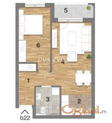 NOV, MODERAN STAN NA TELEPU – 47.46 m², 2.0, TREĆI SPRAT