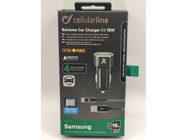 Cellularline Extreme Car Charger Kit 15W