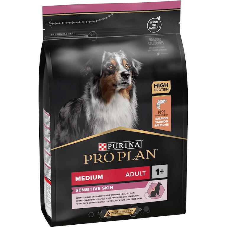 PRO PLAN OptiDerma Medium Sensitive Skin Adult s lososom
