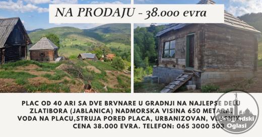 Prodajem plac sa brvnarama na Zlatiboru