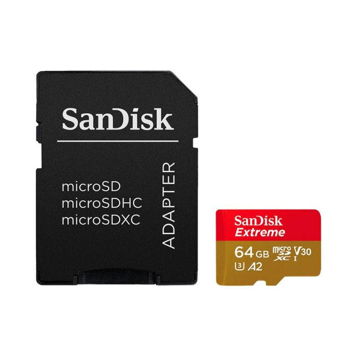 Memorijska kartica Sandisk Extreme microSDXC 64GB + SD Adapter + RescuePRO Deluxe 170MB/s 80MB/s A2 C10 V30 UHS-I U