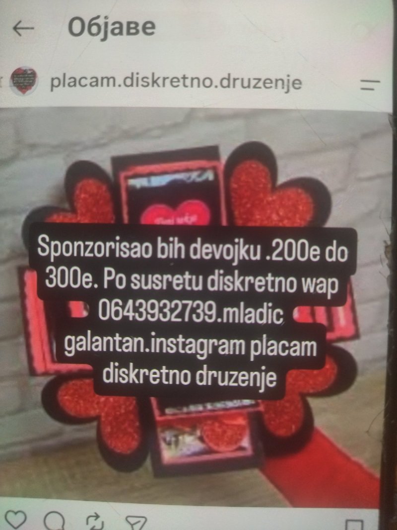 Finansirao bih devojku an duze staze povremeno