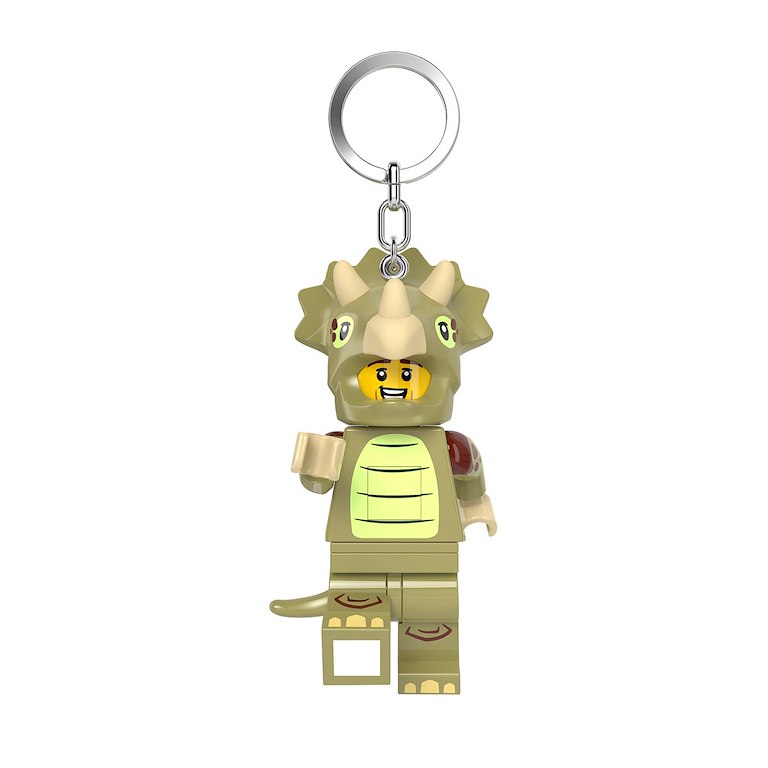 LEGO Minifigure privezak za ključeve sa svetlom: Tip u kostimu triceratopsa LGL-KE238HID: EK000886211