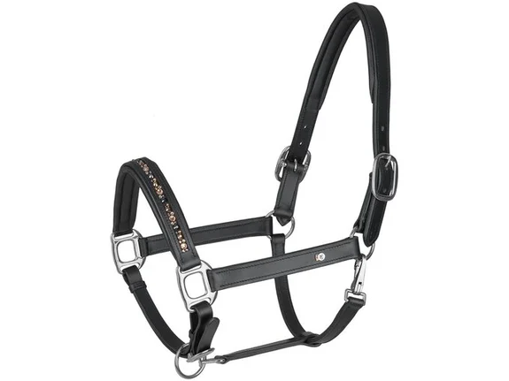 Waldhausen Ular za konje kožni crni full Crystal X-line