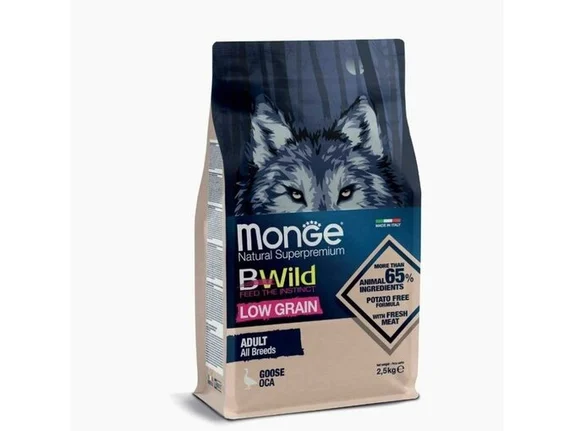 Monge Hrana za pse Be Wild Low Grain Adult Guska 2.5kg